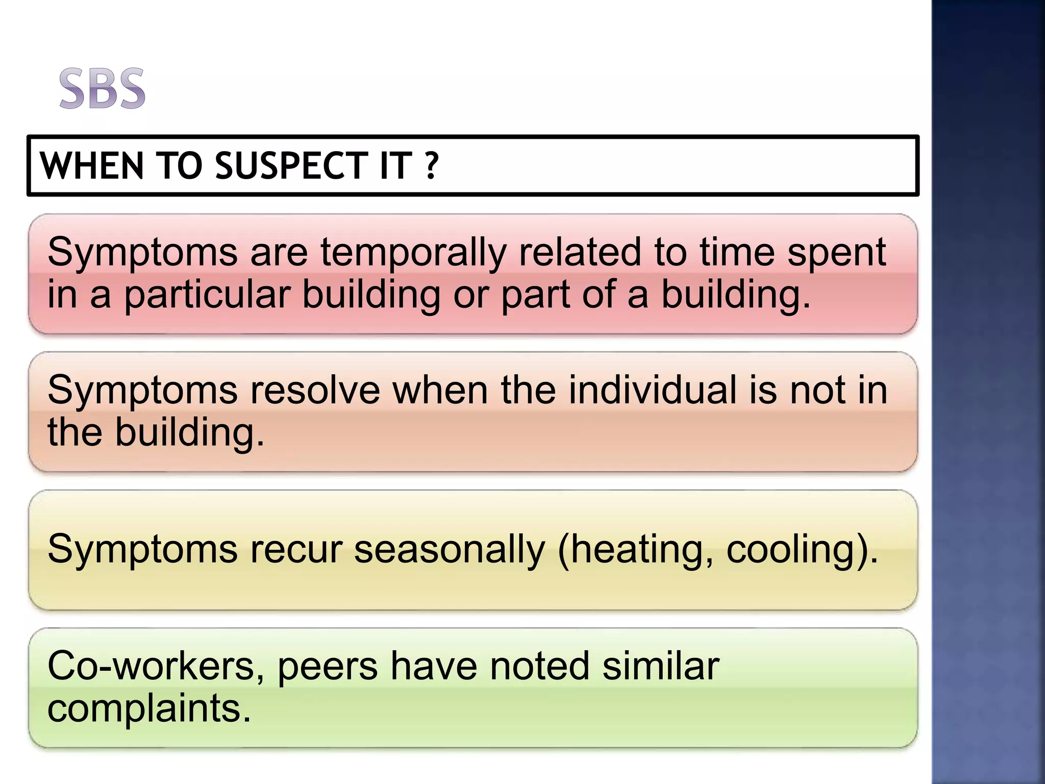 Sick building syndrome (SBS) in Saudi Aabia, causes, effects and ...