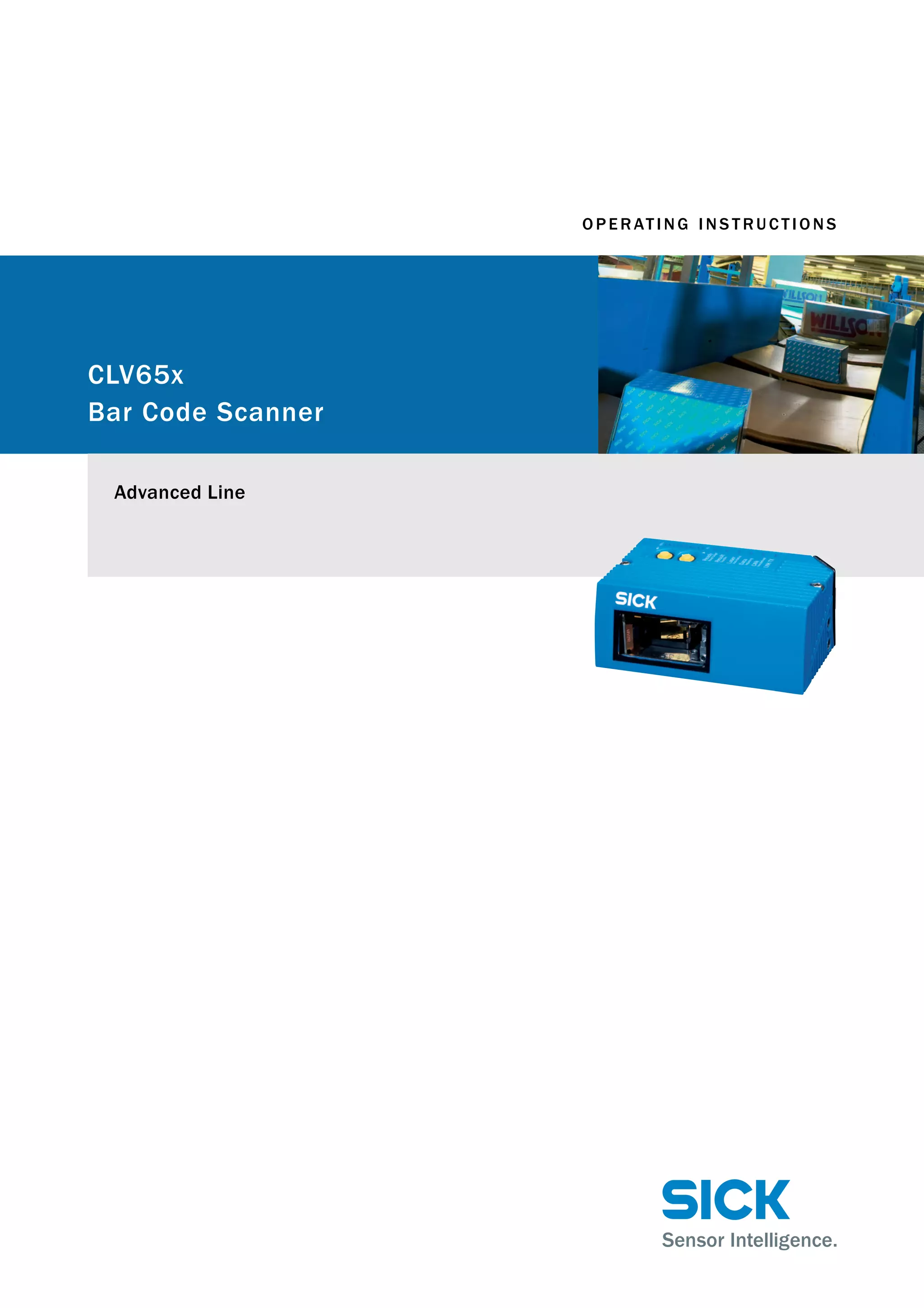 시크 SICK CLV650 1D 산업용 고정식 바코드스캐너 매뉴얼 | PDF