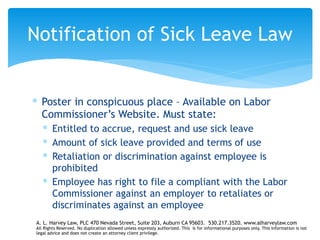 California Sick Leave Law | PPT