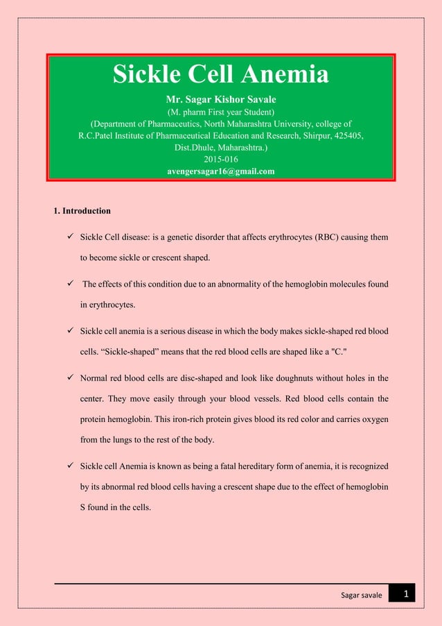 Sickle cell anemia | PDF