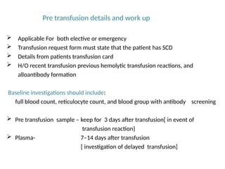 sickle cell anemia importance of transfusion therapy | PPTX