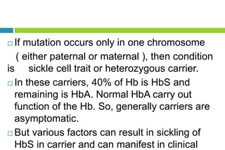 Sickle cell anemia | Hemoglobinopathies | PPT