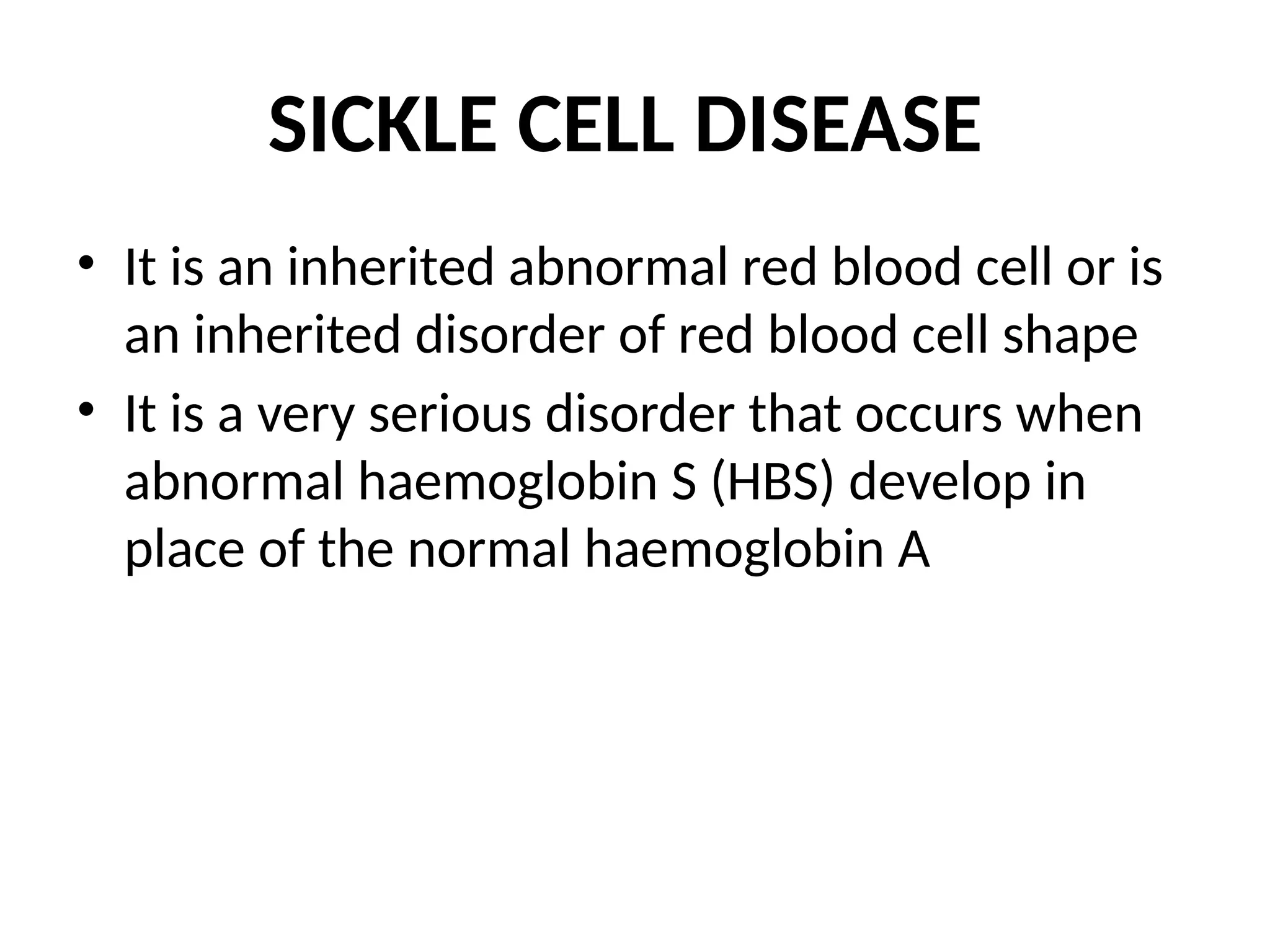 SICKLE CELL DISEASE.slides for level 200 students | PPTX