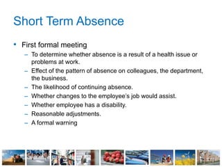 Managing Sickness Absence - Employment Workshop | PPTX