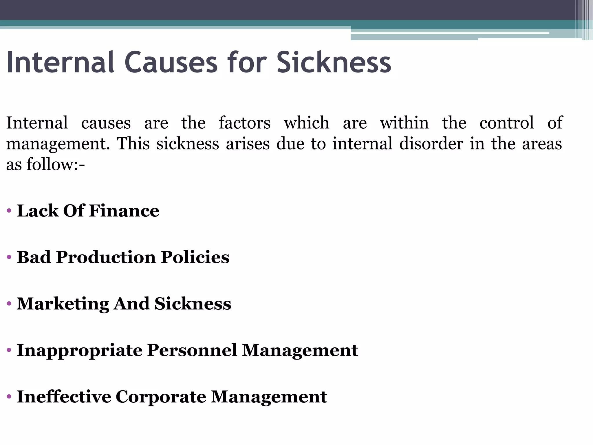 Sickness in small enterprises | PPTX