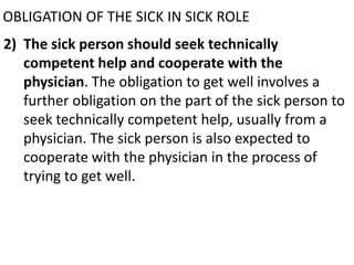 Dimension Of The Sick Role In Chronic Illness | PPTX