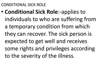 Dimension Of The Sick Role In Chronic Illness | PPTX