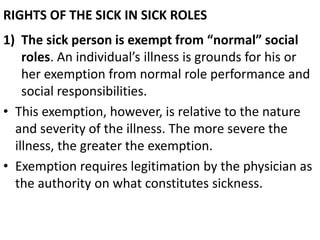 Dimension Of The Sick Role In Chronic Illness | PPTX