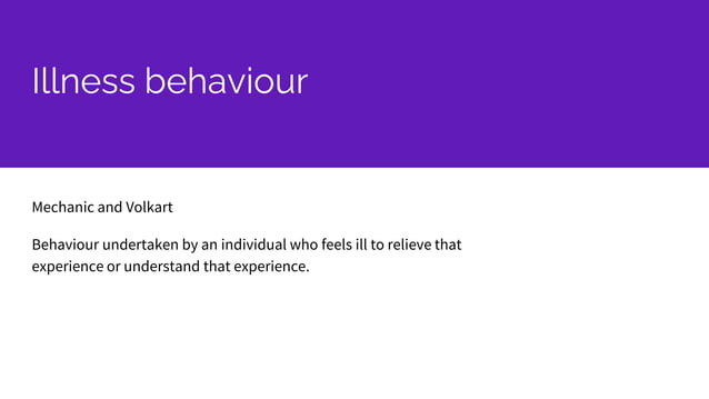 Sick Role and illness Behavior - Copy.pptx | Diseases and Conditions ...