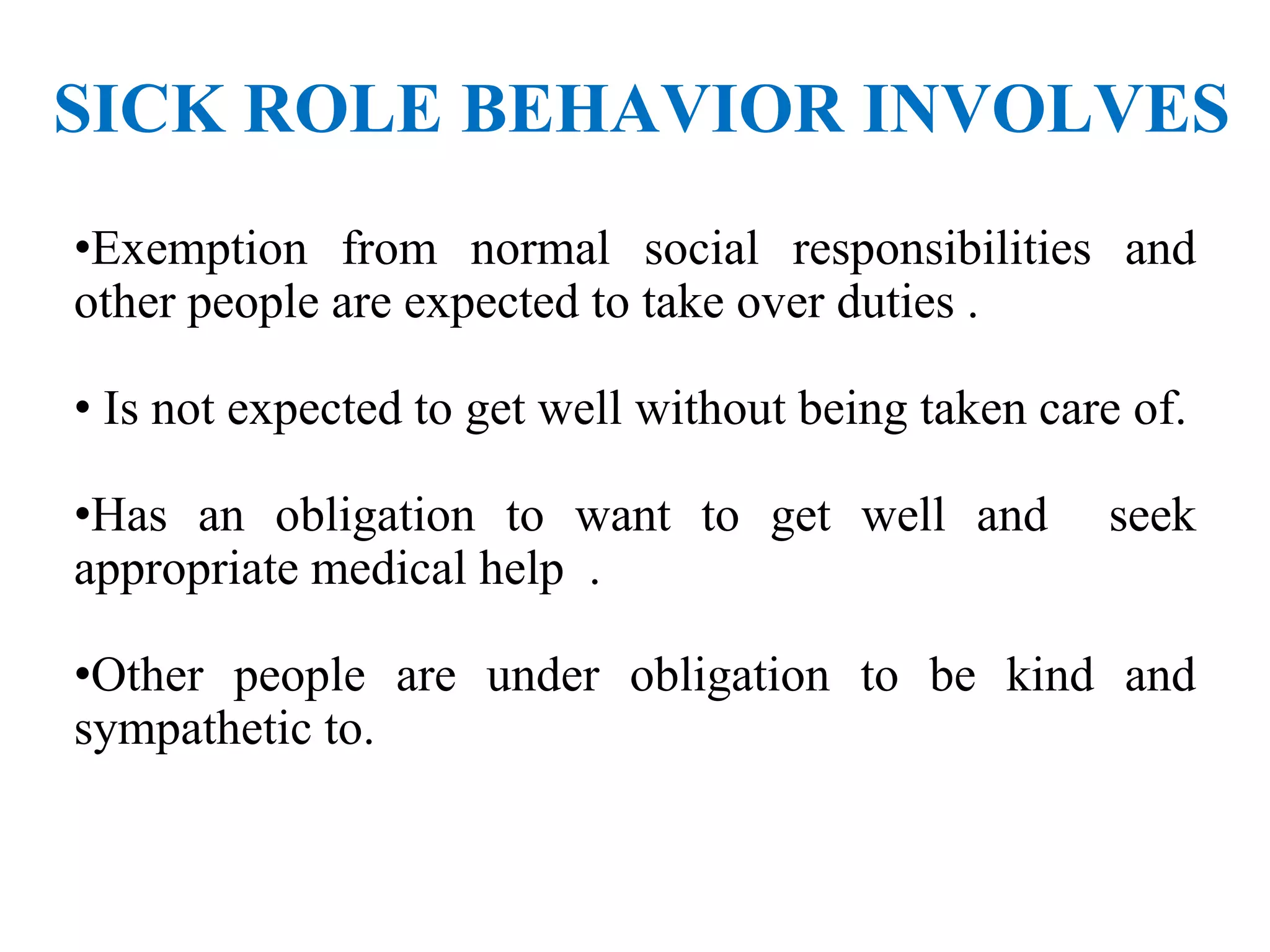 Sick role behavior | PPTX