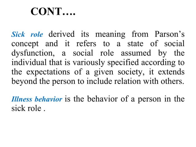 Sick role behavior | PPTX