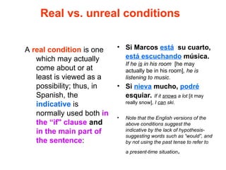 Mastering Spanish Si Clauses: Real and Unreal Conditions Explained | PPT