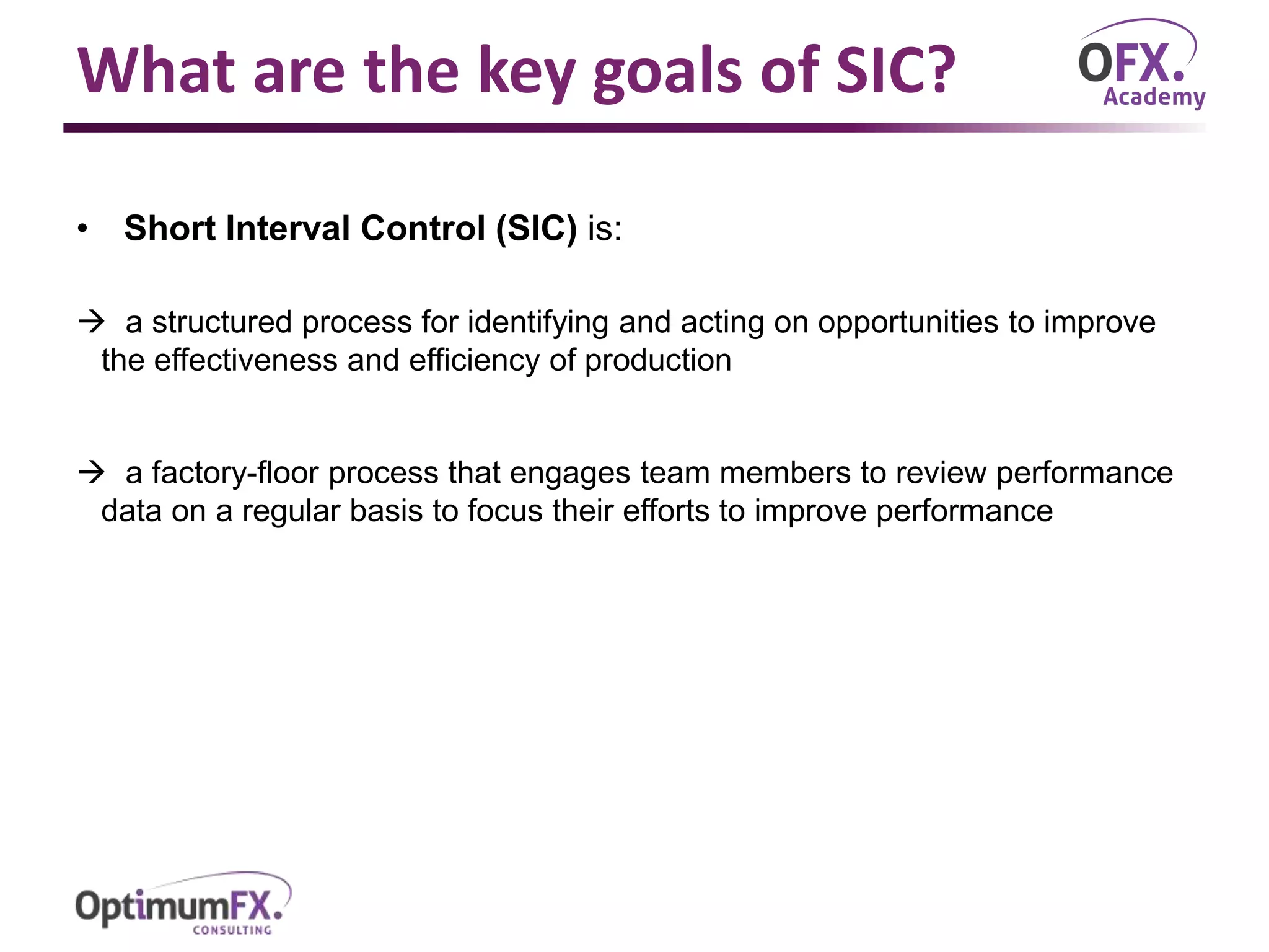 SIC (Short Interval Control) Methodology | PPTX
