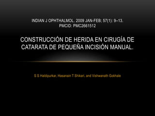 Sics 1 construccion de herida sics español | PPTX