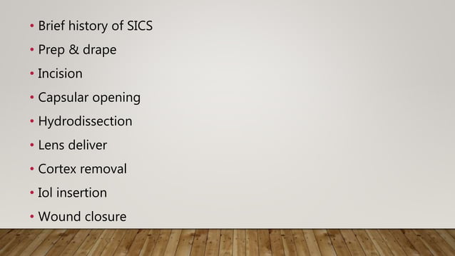 Sics steps | PPTX | Eye and Vision Conditions | Diseases and Conditions
