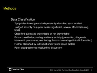 SICU Critical Care Safety Study | PPT