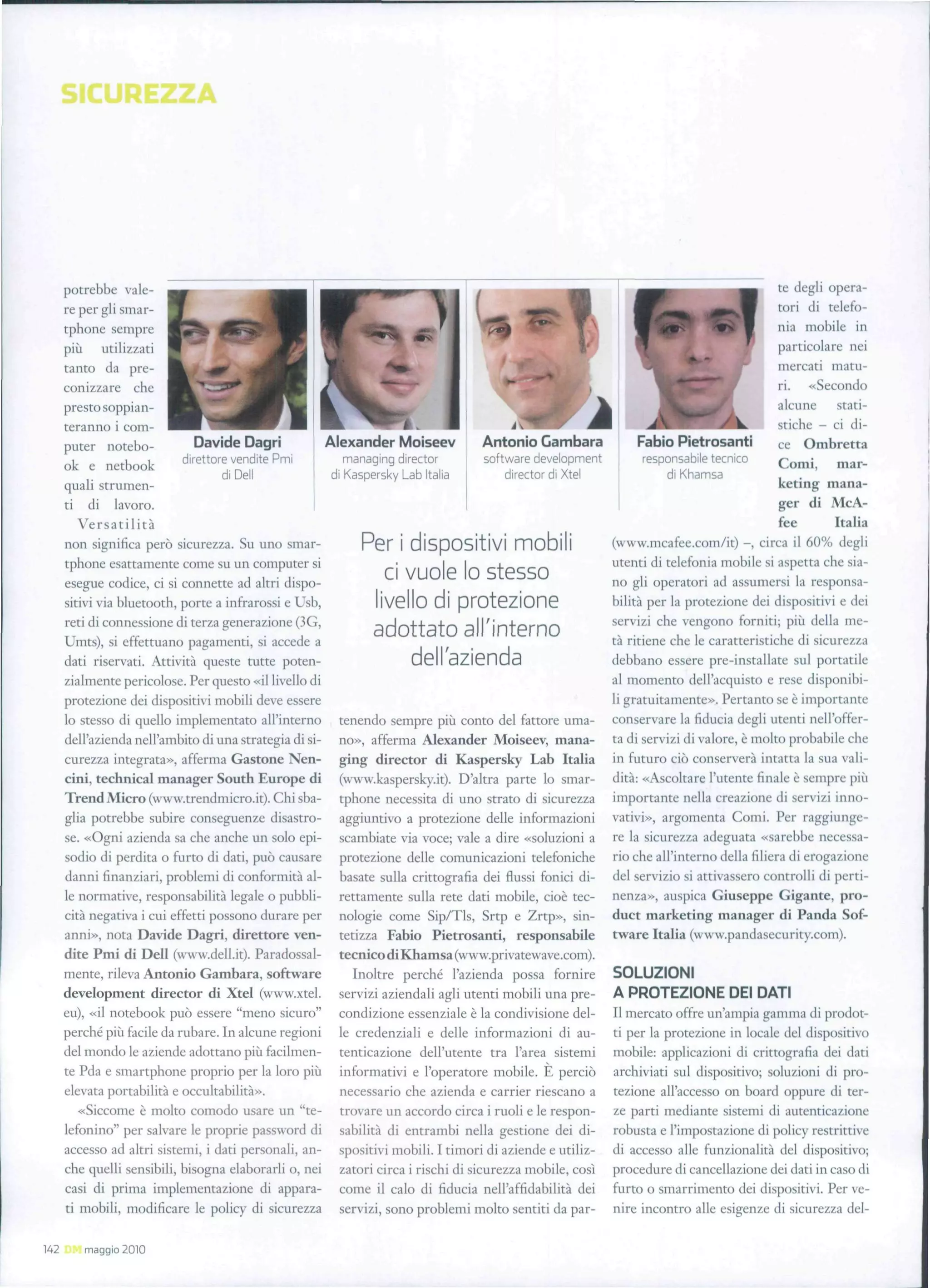 La sicurezza dei dispositivi mobili | PDF