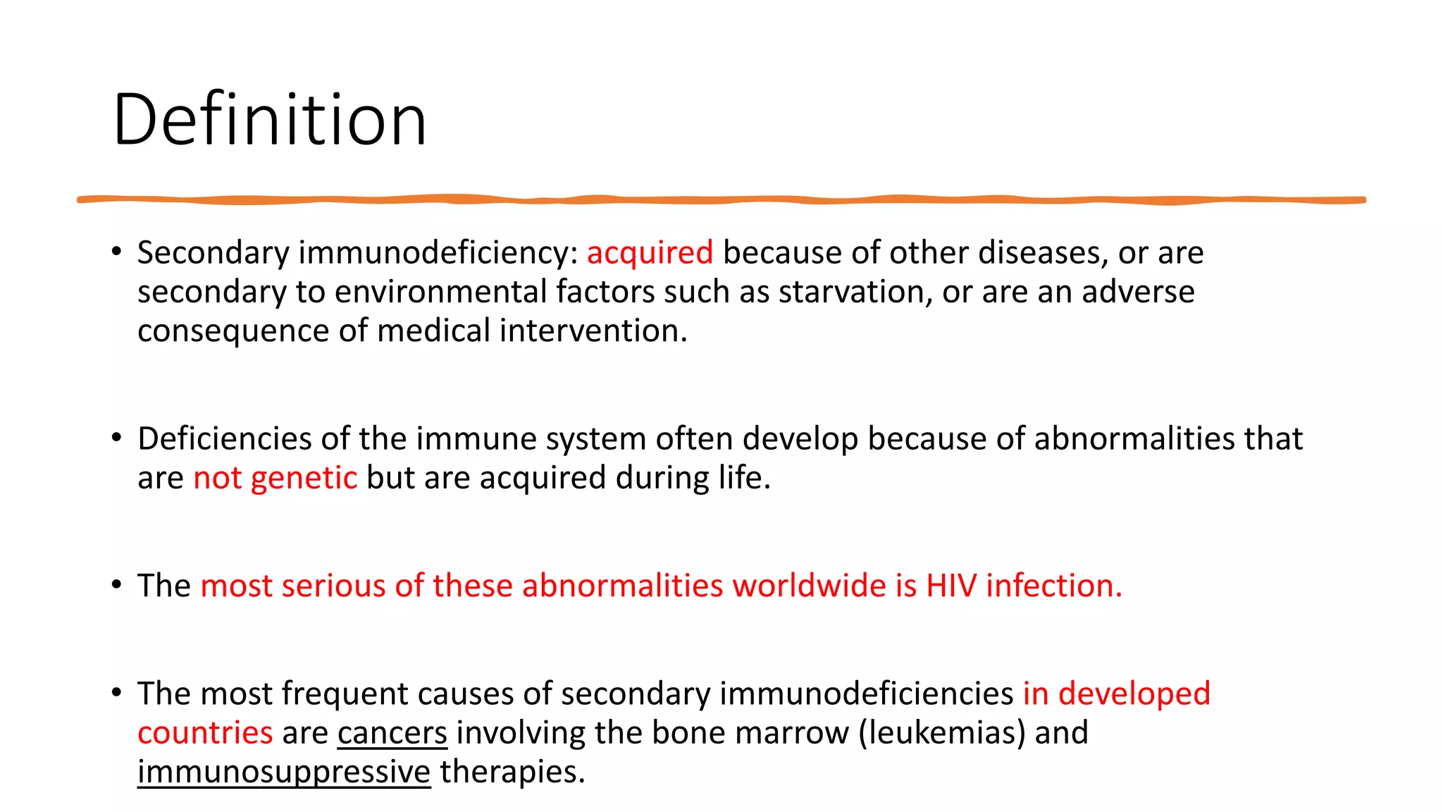 Secondary Immunodeficiency | PPTX