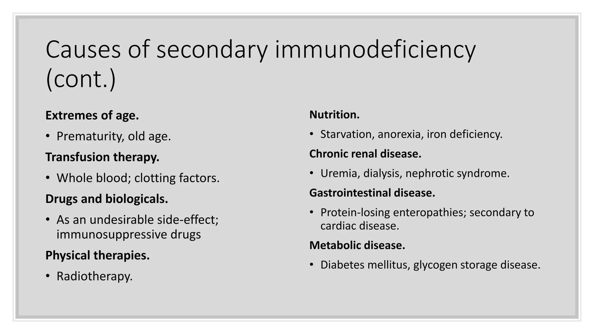 Secondary Immunodeficiency | PPTX