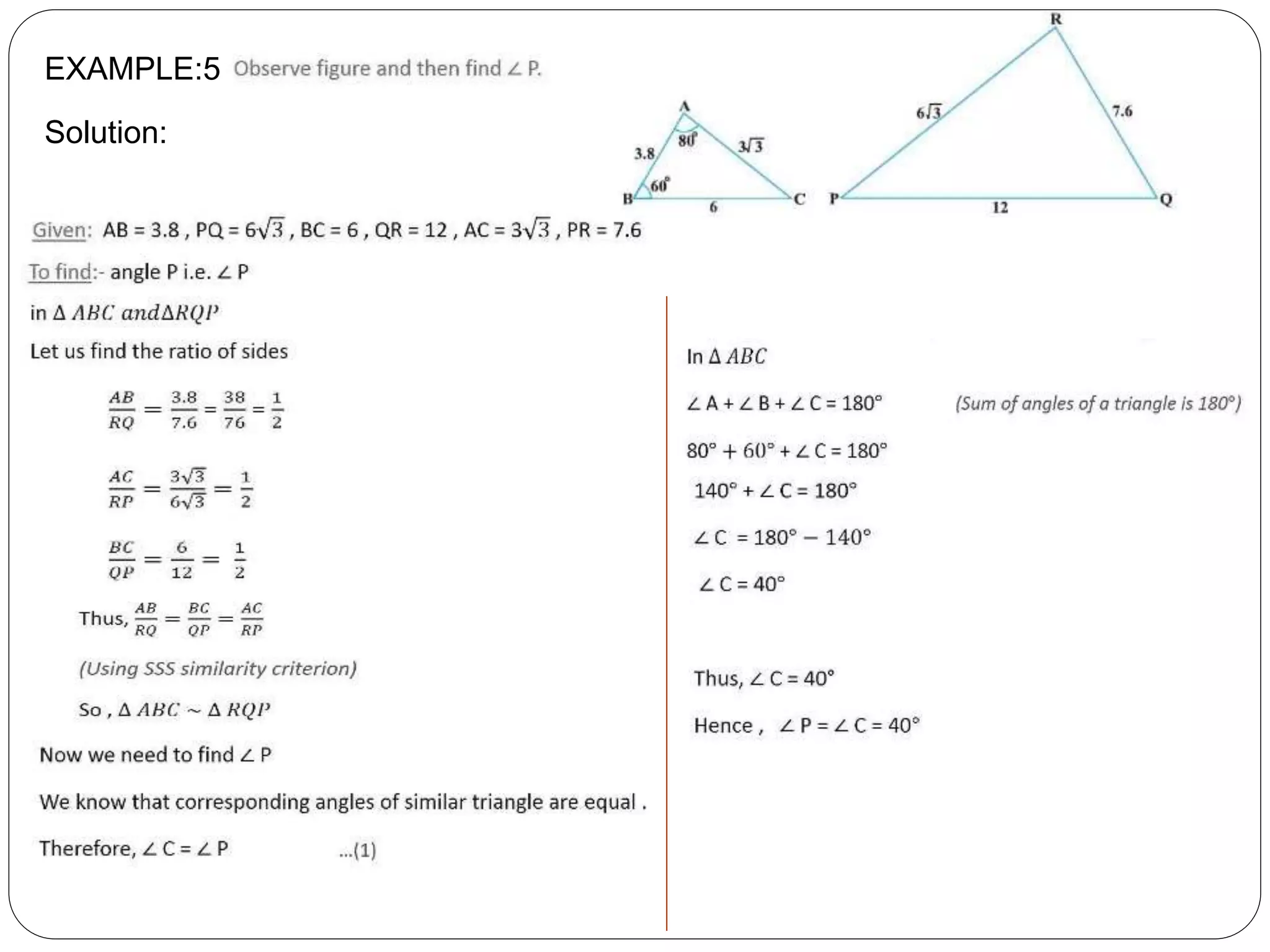 Chapter 6, triangles For Grade -10 | PPTX
