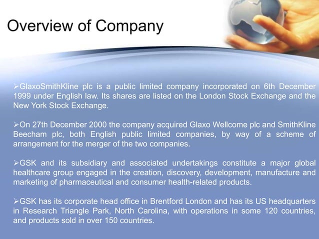 Glaxosmithkline portfolio | PPTX | Pharmaceutical Industry | Industries