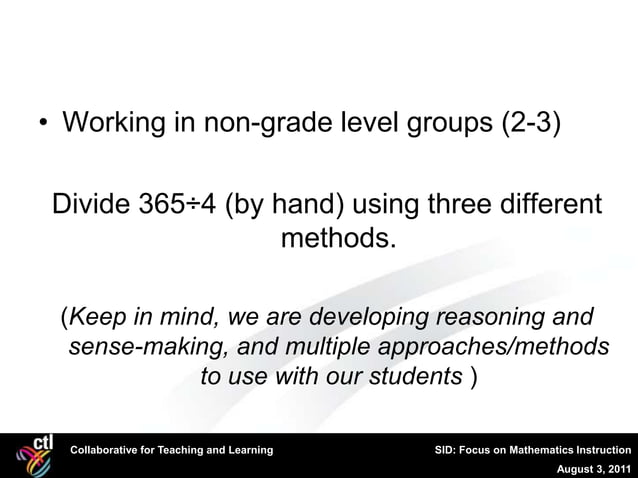 SID Day 2 Mathematics Workshop | PPT | Educational Assessment | Education