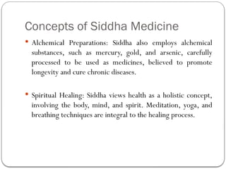 Siddha medicine by Dr.M.Jothimuniyandi | PPTX