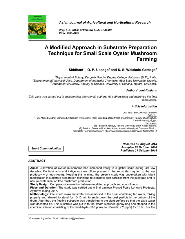 A Modified Approach in Substrate Preparation Technique for Small Scale ...