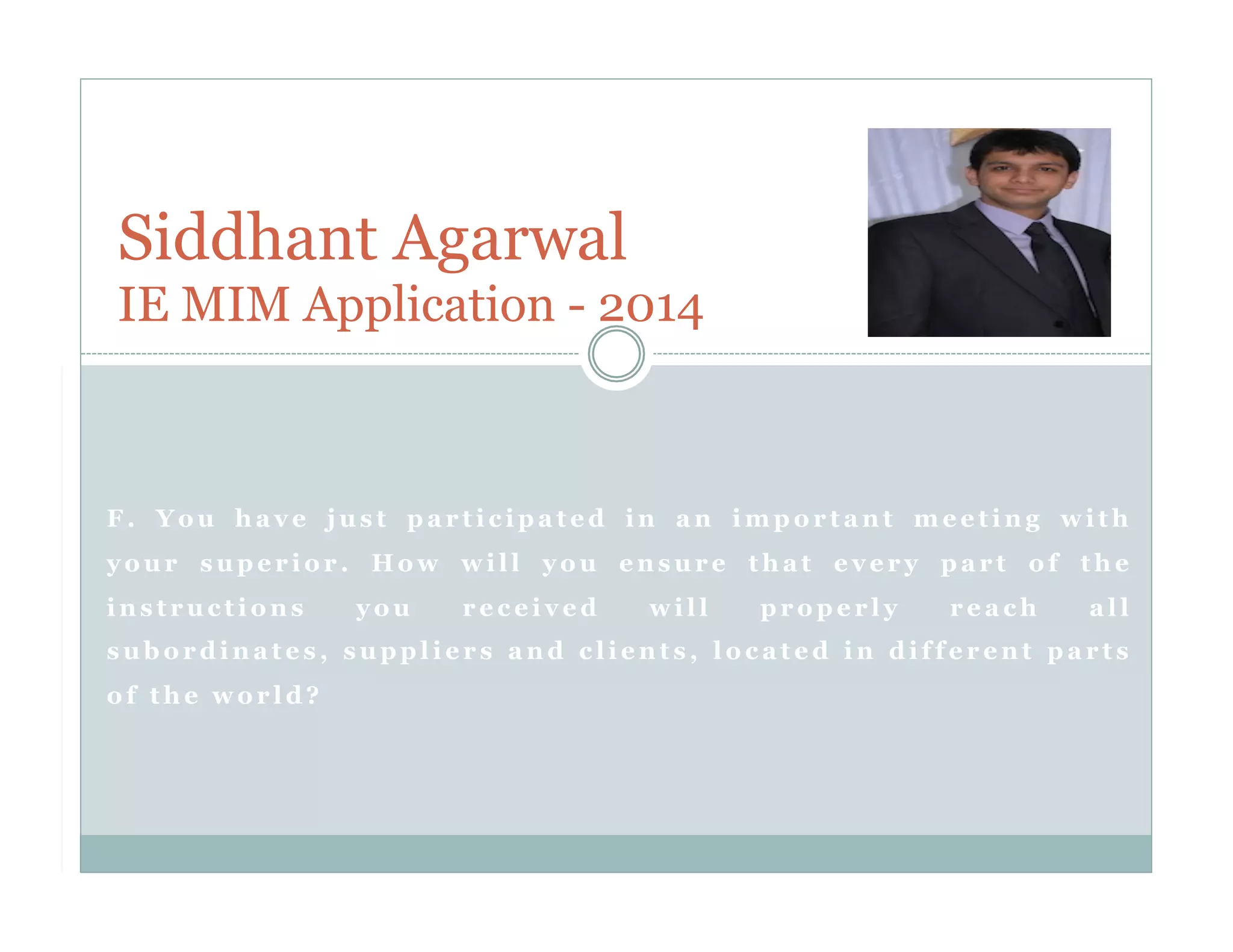 Siddhant agarwal presentation | PPT