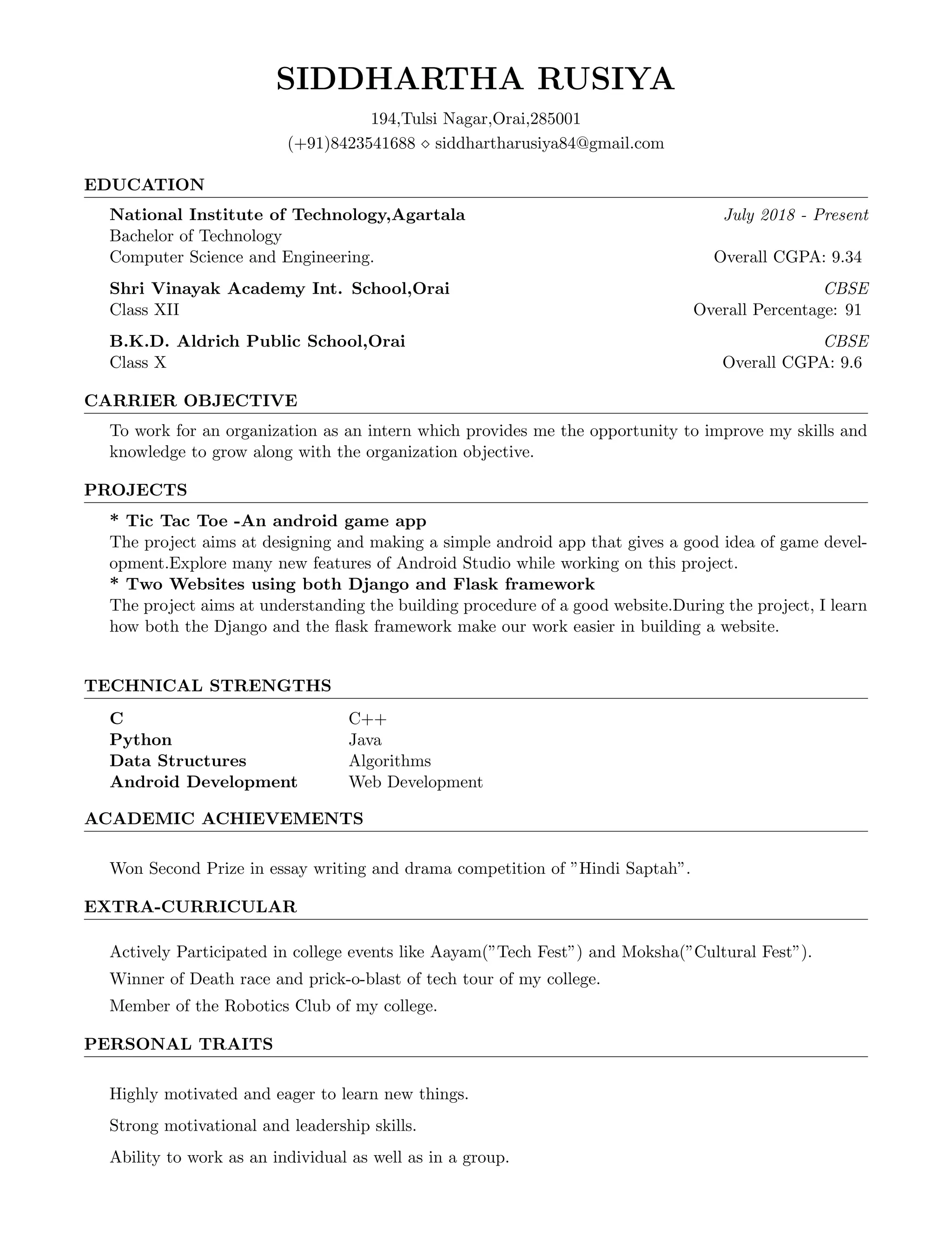 Siddhartha Resume | PDF