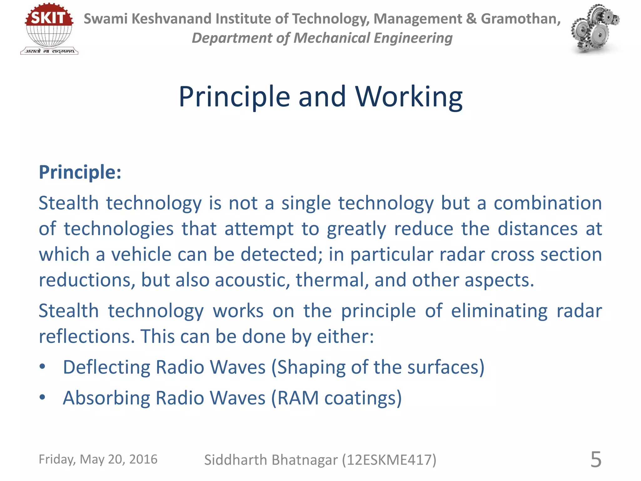 Stealth Technology in Naval Warfare Presentation | PDF