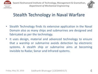 Stealth Technology in Naval Warfare Presentation | PDF