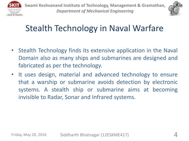 Stealth Technology in Naval Warfare Presentation | PDF | Defense ...
