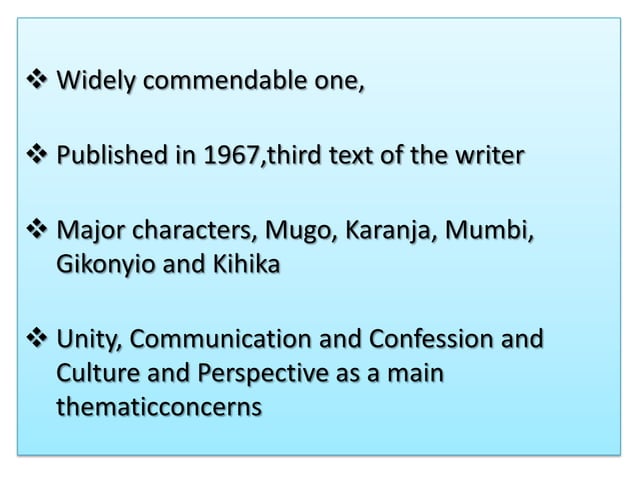 'A Grain of Wheat'- Overview | PPT