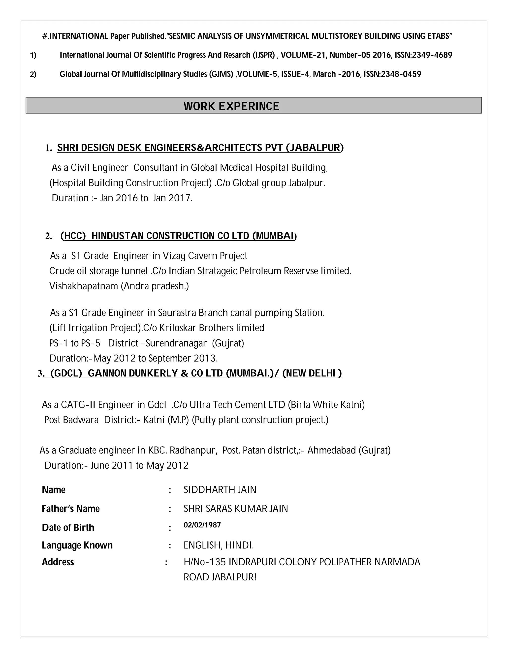 Siddharth jain new pic resume folder | PDF