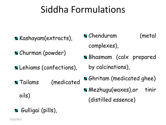 Siddha system of medicine | PPSX | Alternative Medicine | Wellness