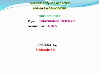 Information Retrieval UMLS | PPT