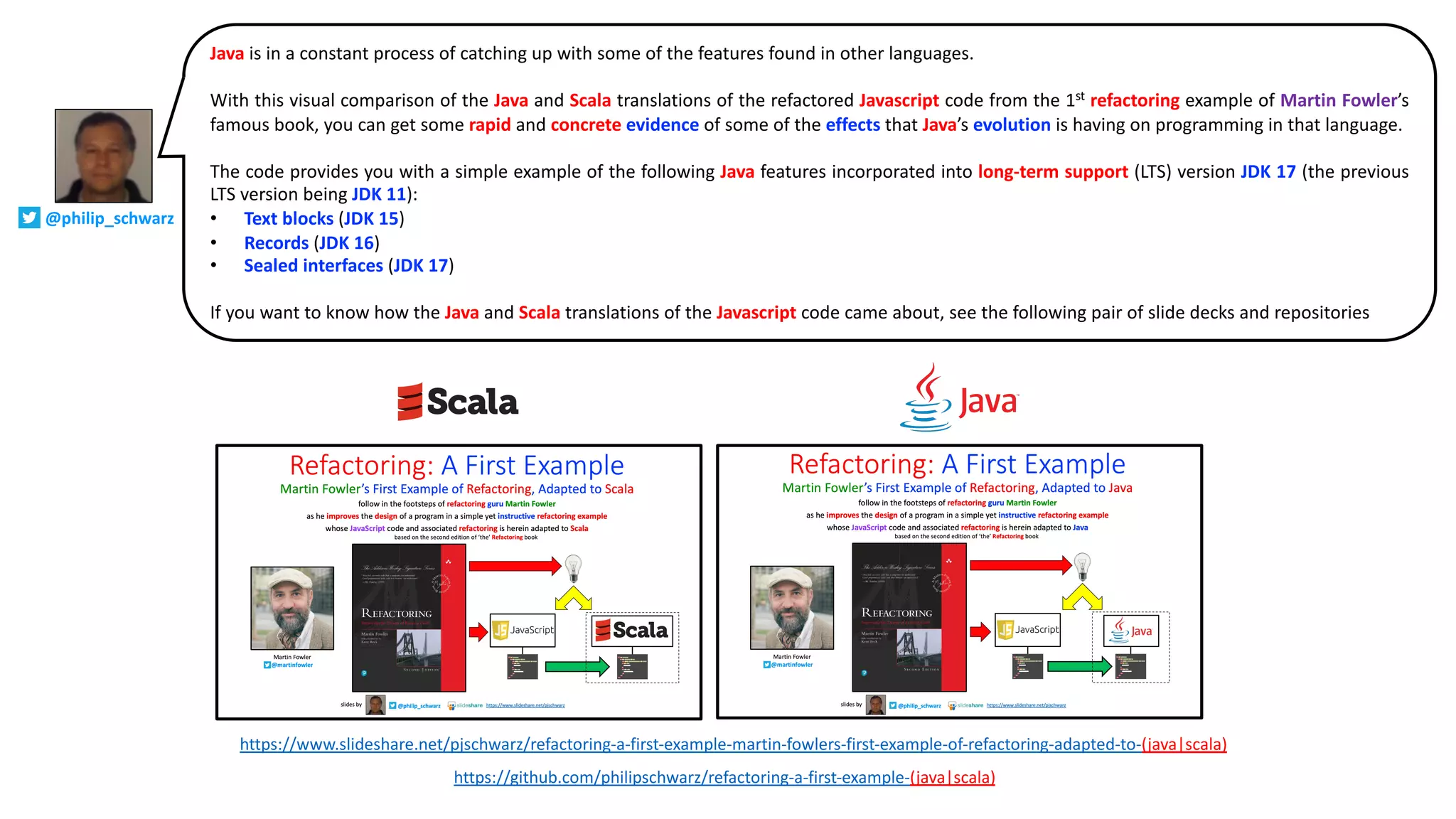 Side By Side Scala And Java Adaptations Of Martin Fowlers Javascript Refactoring Example Ppt
