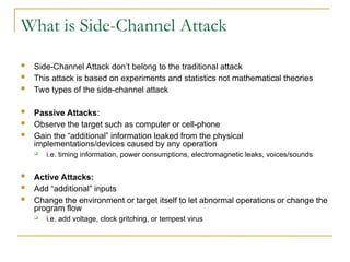 Encryption Attacks Side-Channel Attack.. | PPT