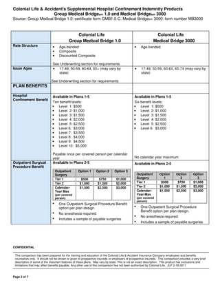 Side By Side Group Medical Bridge 1 0 Vs Colonial Life Medical Bridge ...