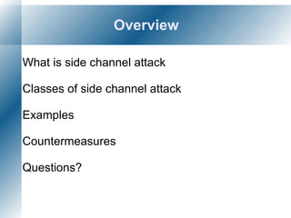 Side channel attacks | ODP