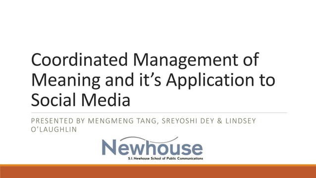 SIDE Model and Coordinated Management of Meaning | PPT