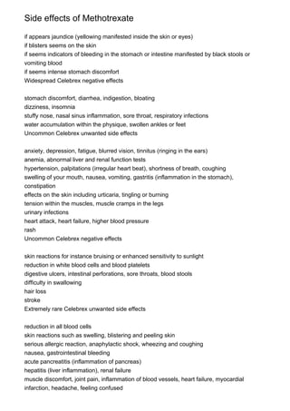 Side effects of Methotrexate | PDF