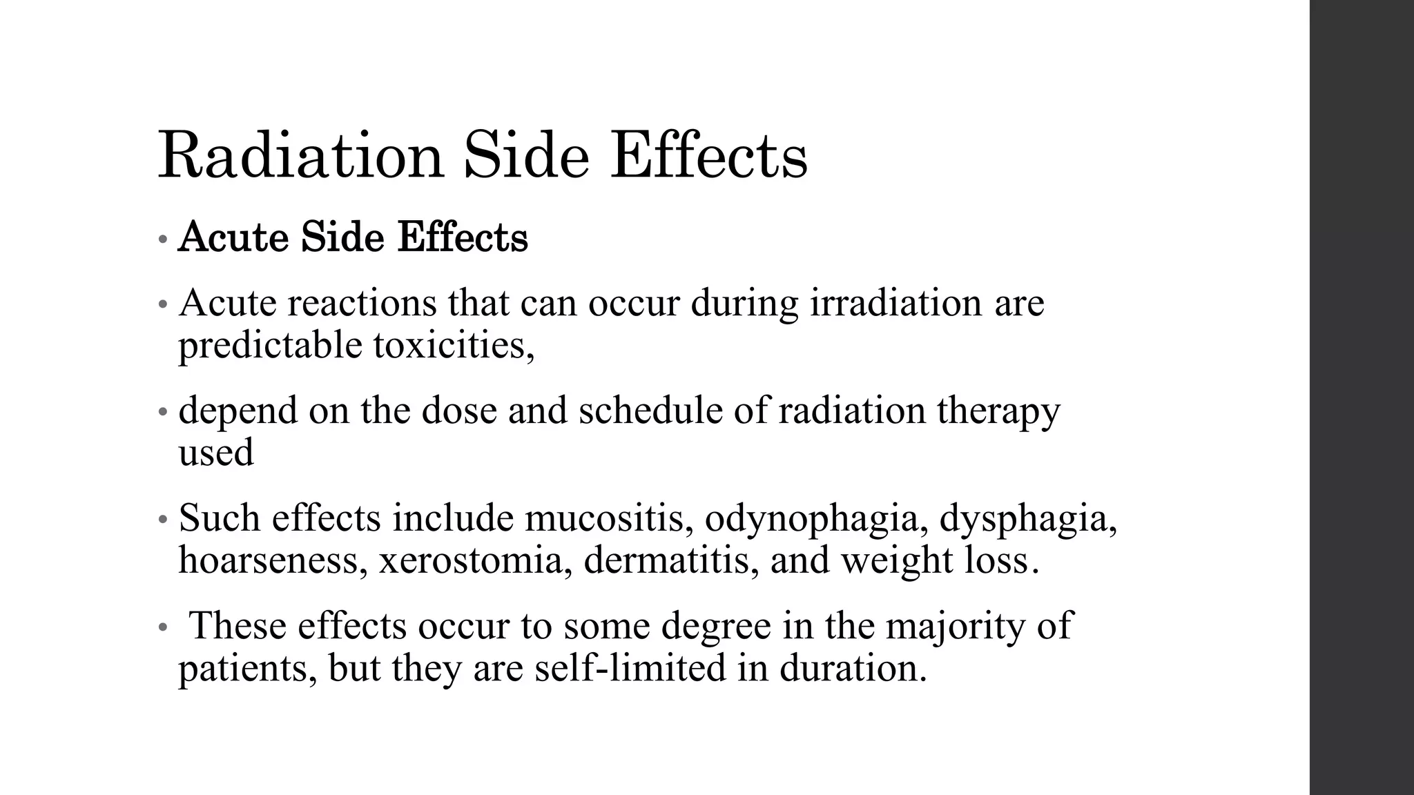 Side effects of radiation in head and neck cancer | PPTX