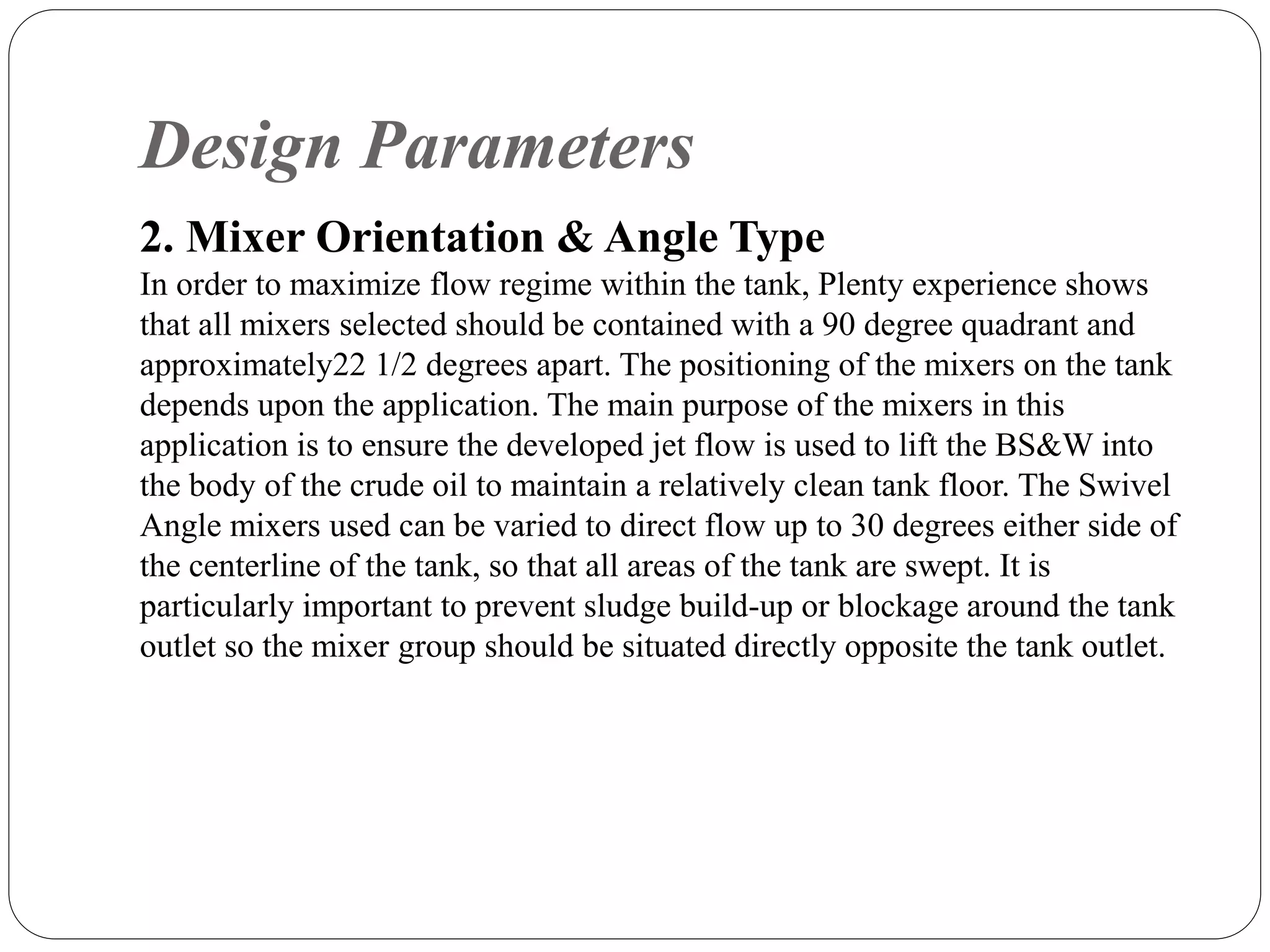 Side entry tank mixers By Engr Muhammad Shahbaz | PPTX