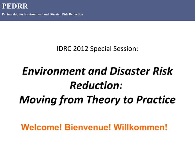 Environment and Disaster Risk Reduction: Moving from Theory to Practice ...
