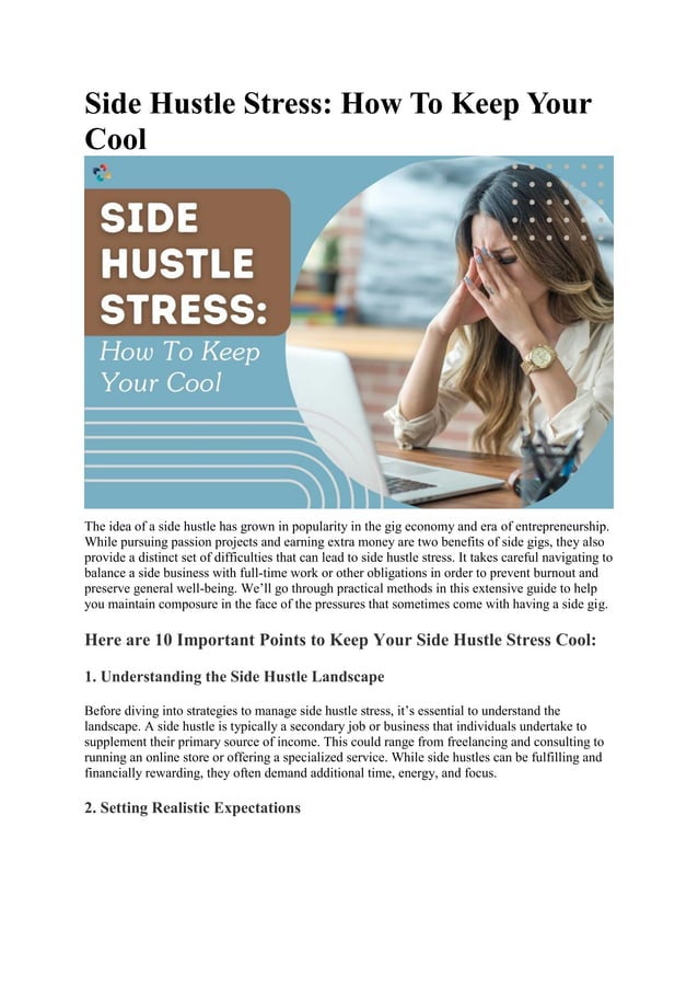 Side Hustle Stress: How To Keep Your Cool | PDF