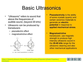 Elastic studies of Glass Materials Studied by Ultrasonic Technique | PPT