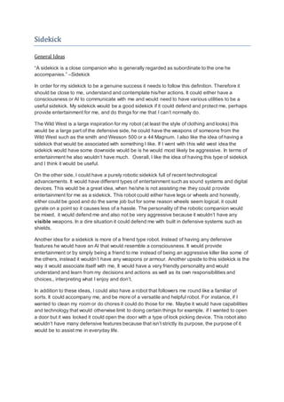 Sidekick MPH Robot Companion | DOCX | Robotics | Technology & Computing