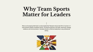 Sideline to Spotlight: Leadership Lessons from Team Sports for ...